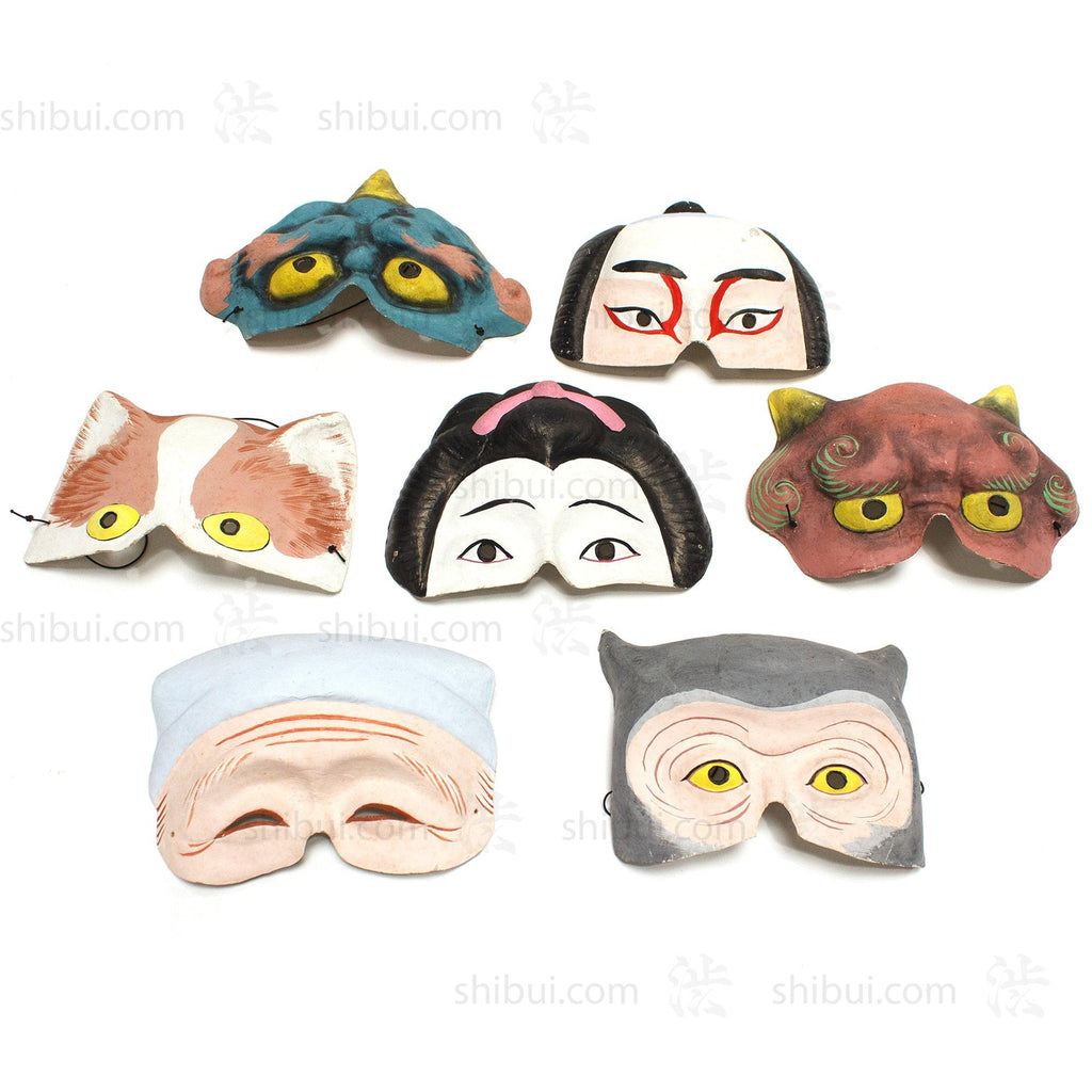 Vintage Japanese Paper Mache Momotaro Mask Set – Shibui Japanese ...