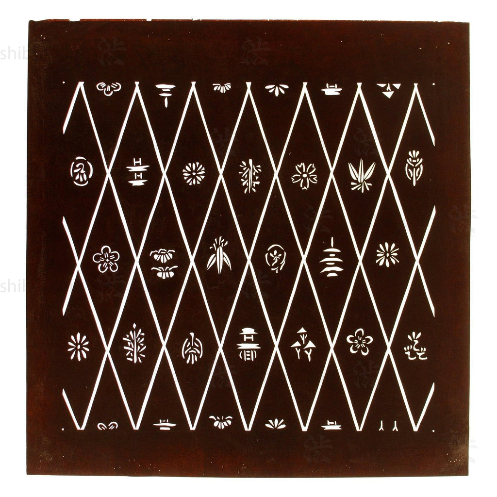 Diamond Symbol Motif Katagami | Japanese Lacquered Paper Stencil ...