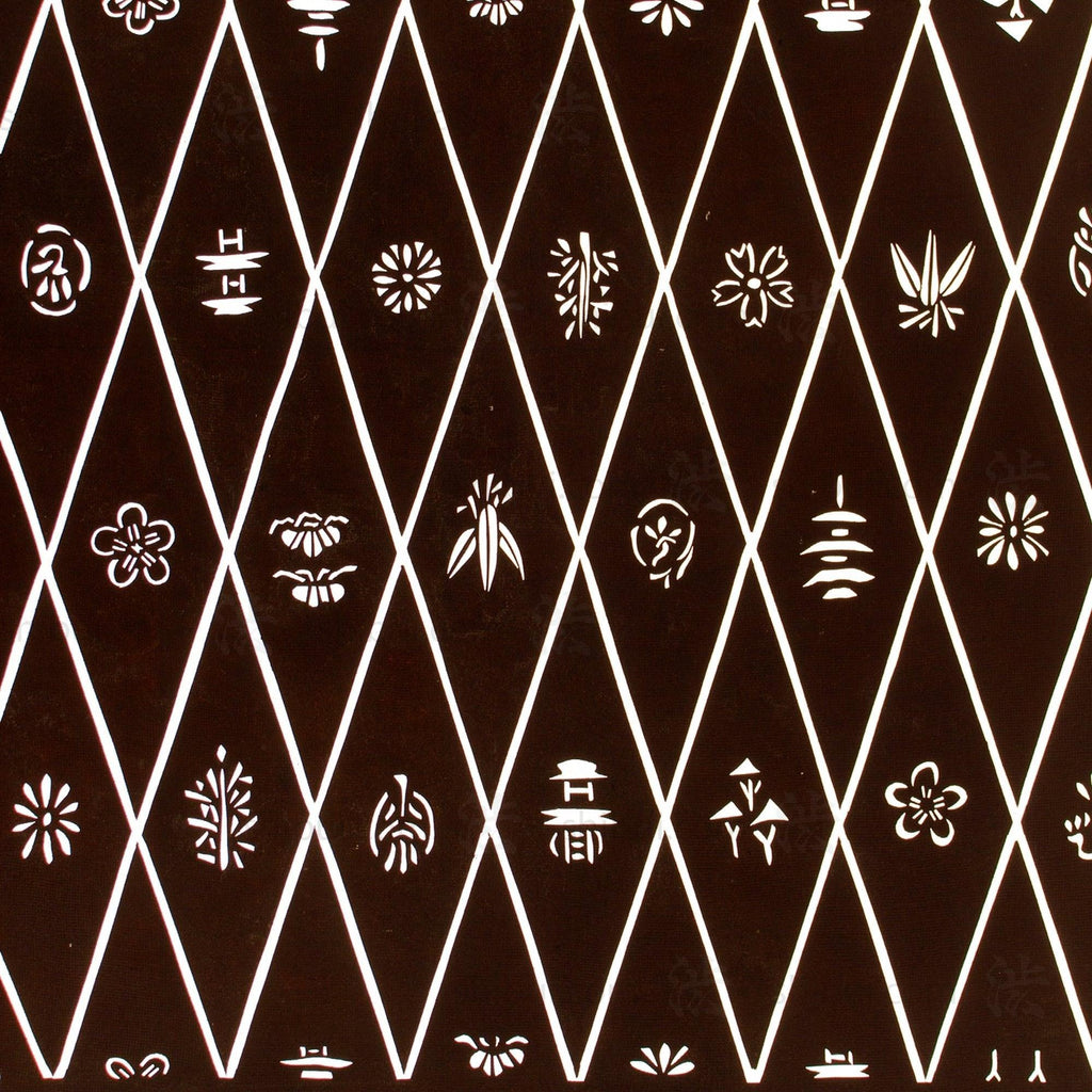 Diamond Symbol Motif Katagami | Japanese Lacquered Paper Stencil ...