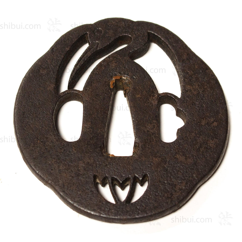 Antique Tsuru Tsuba | Japanese Crane Sword Guard – Shibui Japanese ...