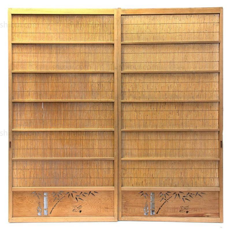 Pair of Sugi Yoshido Doors | Japanese Cedar and Bamboo Wooden Doors fo ...