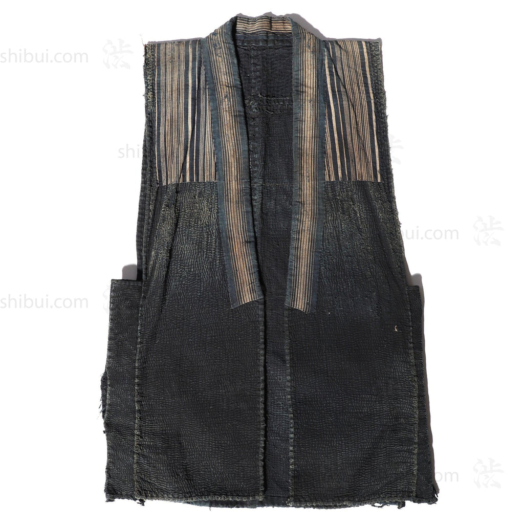 Sashiko Reinforced Workers Vest – Shibui Japanese Antiques & Furniture