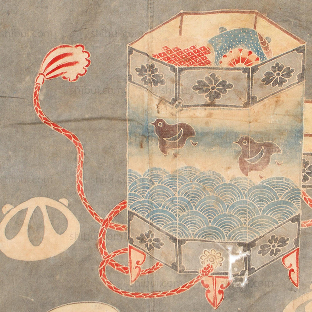 Japanese Kai-Awase Indigo Tsutsugaki Furoshiki – Shibui Japanese ...