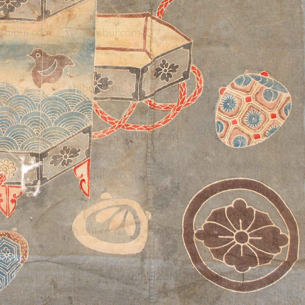 Japanese Kai-Awase Indigo Tsutsugaki Furoshiki – Shibui Japanese ...