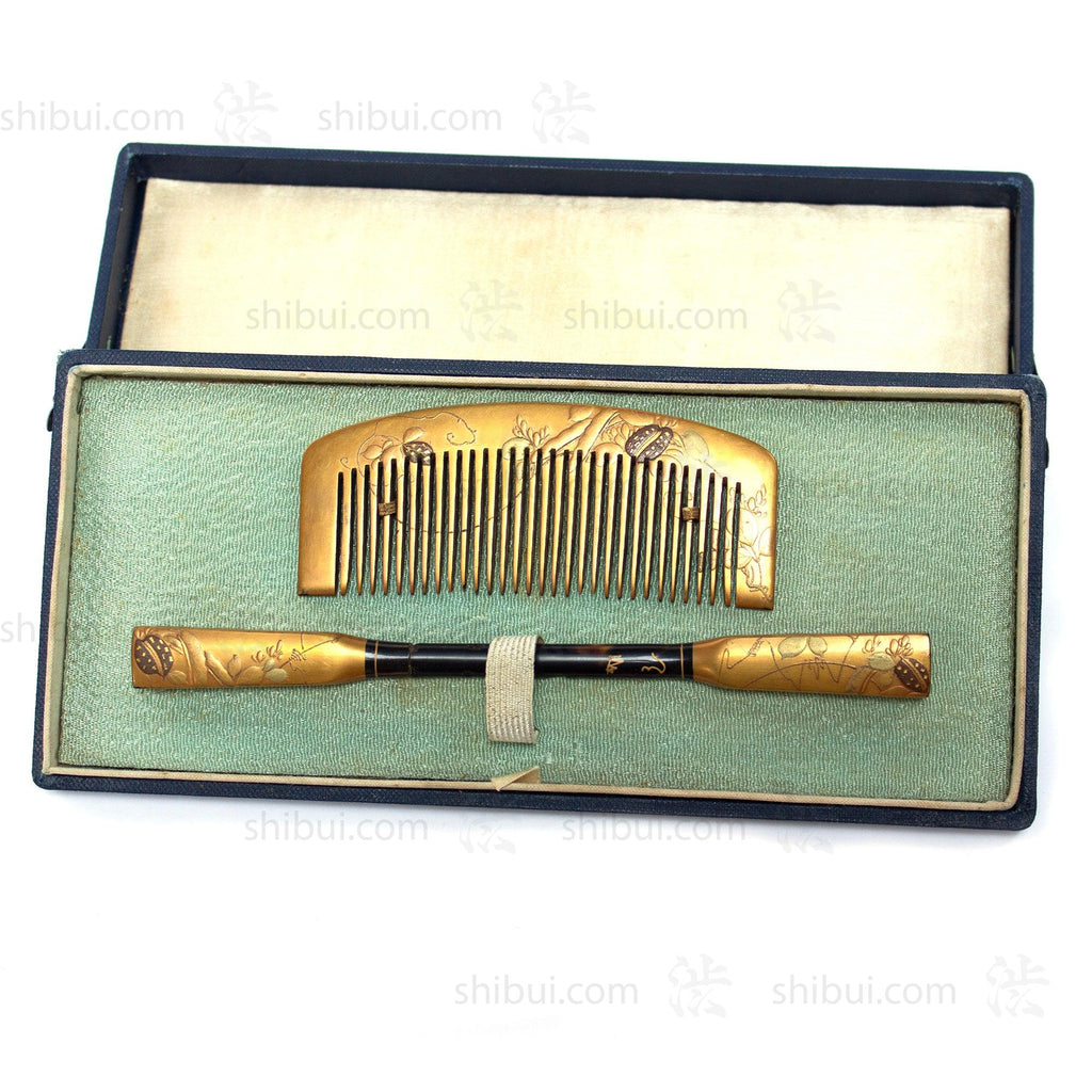 Antique Japanese Kushi and Kogai Comb Set – Shibui Japanese Antiques ...