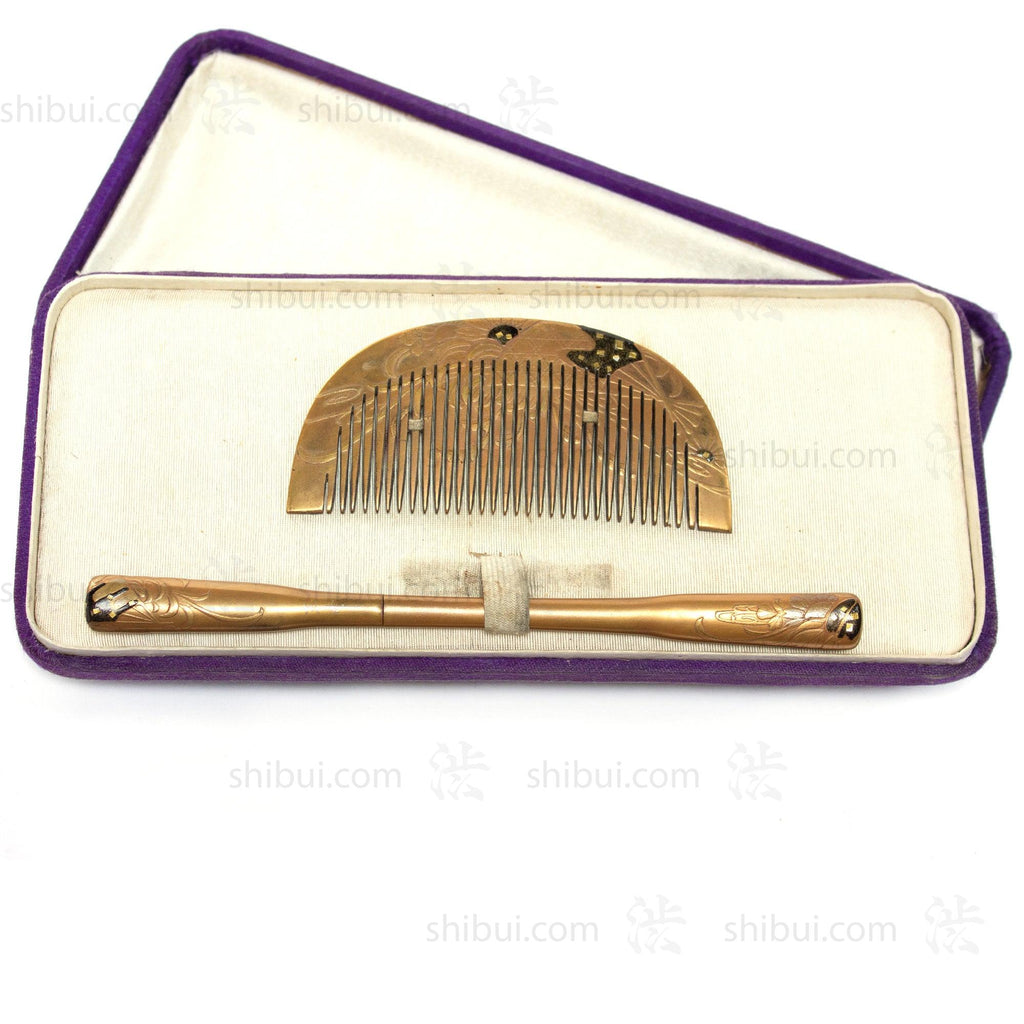 Antique Japanese Lacquered Kushi and Kogai Comb Set – Shibui Japanese ...